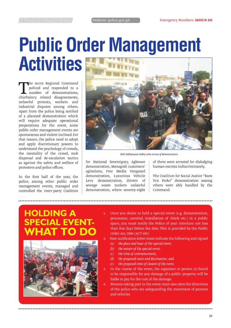 POLICE DIARY- FOCUS ON ACCRA REGION – Ghana Police Service